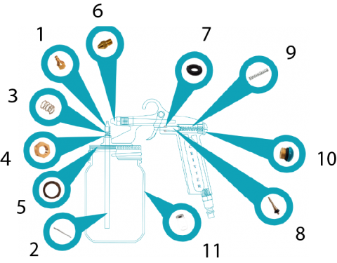 Critter Spray Products | Paint Spray Gun | 118 siphon gun