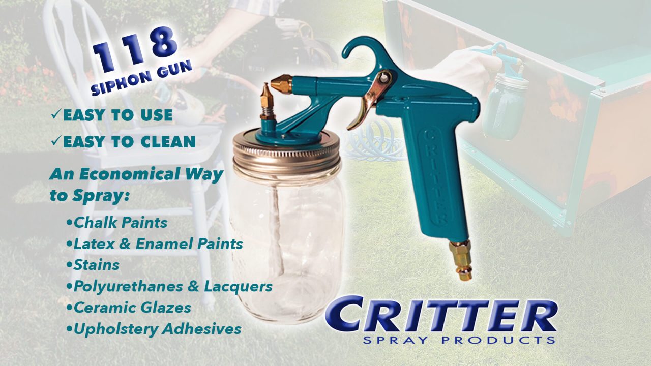 Critter Spray Products | Paint Spray Gun | 118 siphon gun